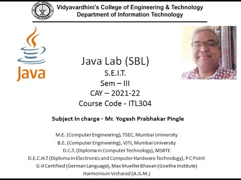 Java Lab Lecture (27 Sep 2021) - Yogesh Pingle - YouTube