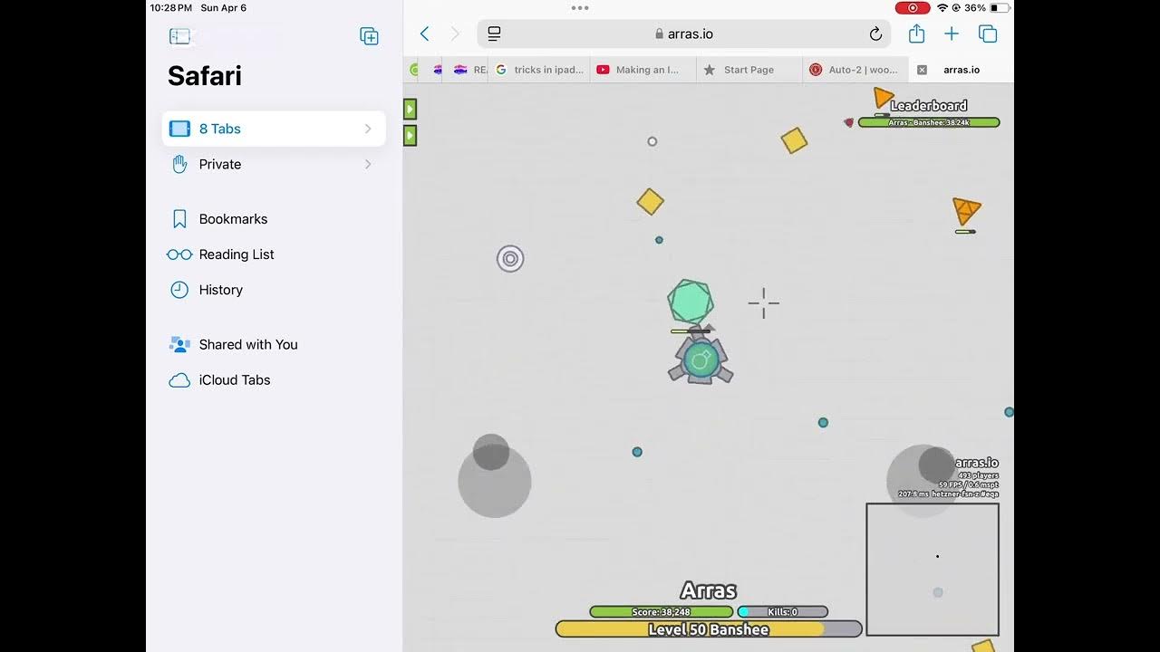 Gaming in sandbox mode in Arras.io - YouTube