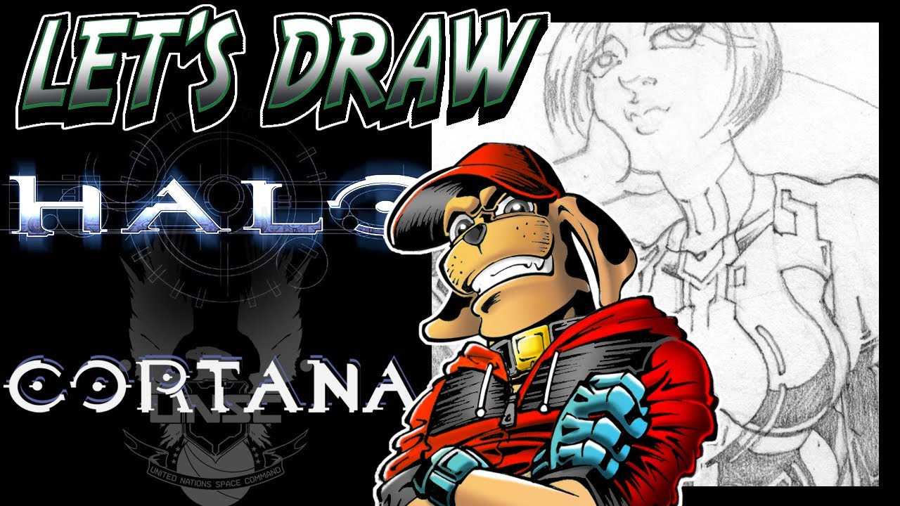 HALO Fan Art - Drawing CORTANA and(almost) Master Chief - YouTube