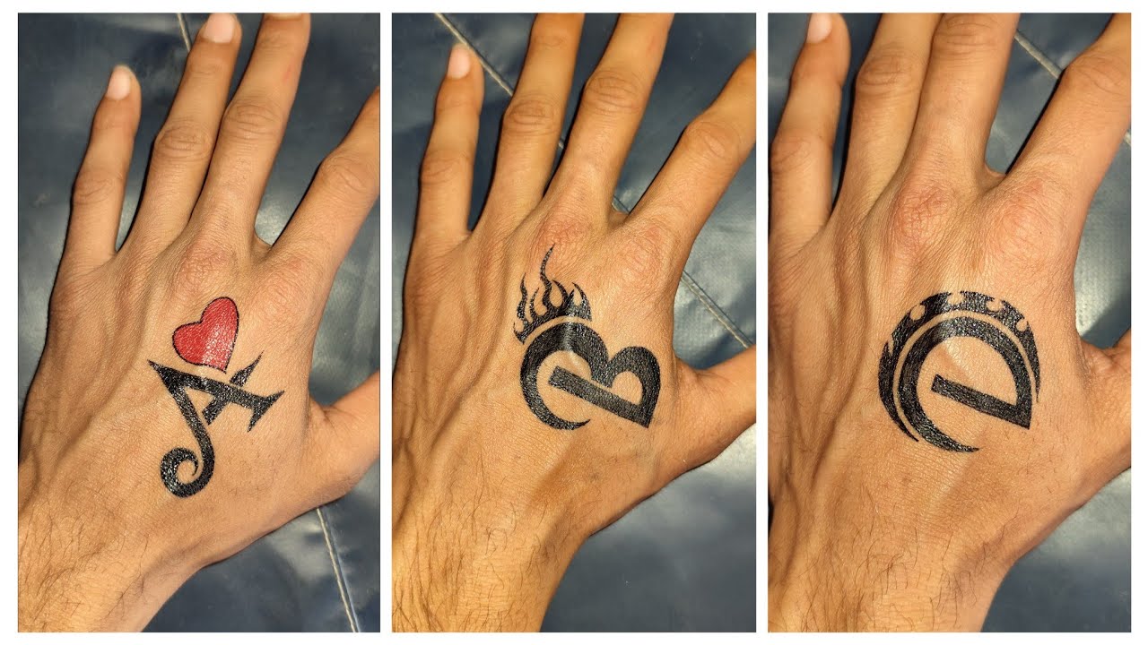 (A+B+D) 2024 NEW TATTOO ART A+B+D LETTAR TATTOO DESIGN AND PEN MAKING ...