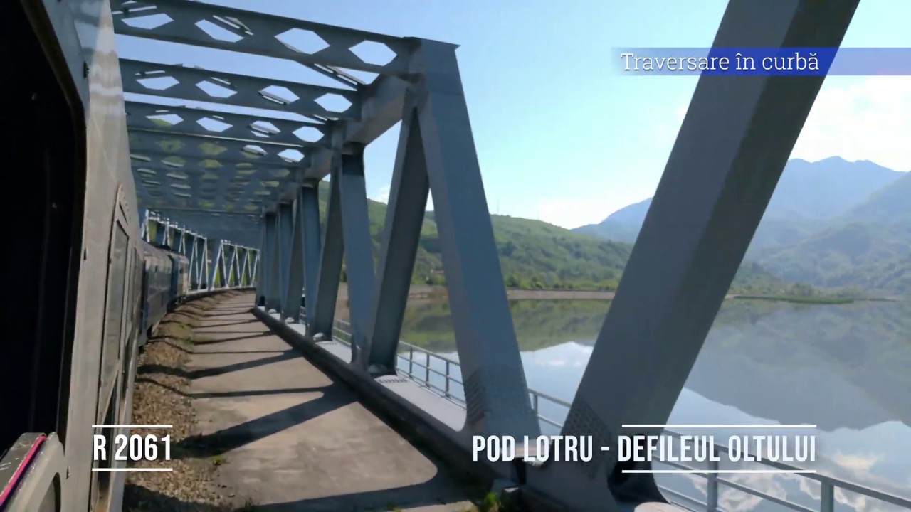 R 2061 - Traversare podul Lotru în curbă pe Defileul Oltului - YouTube