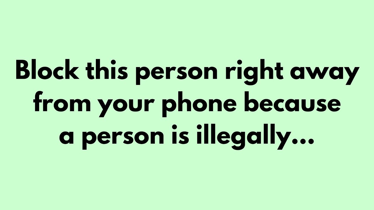 💌 🛑 God Message Today | Block this person right away from your phone ...