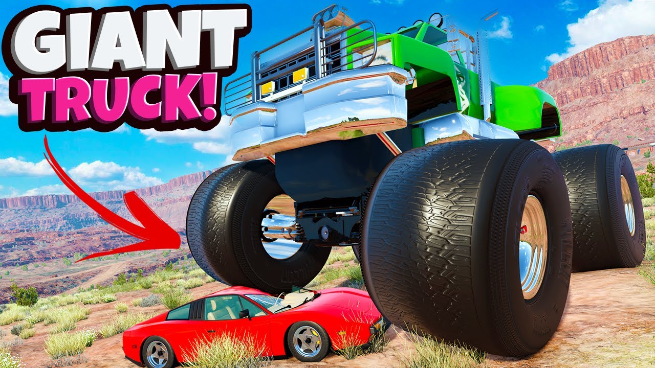I Used the BIGGEST MONSTER TRUCK to Crush a House in BeamNG Drive Mods ...