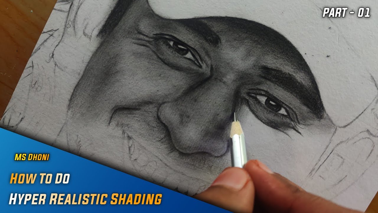 How To Do Hyper Realistic Shading |MS Dhoni | Step By Step | #realistic ...