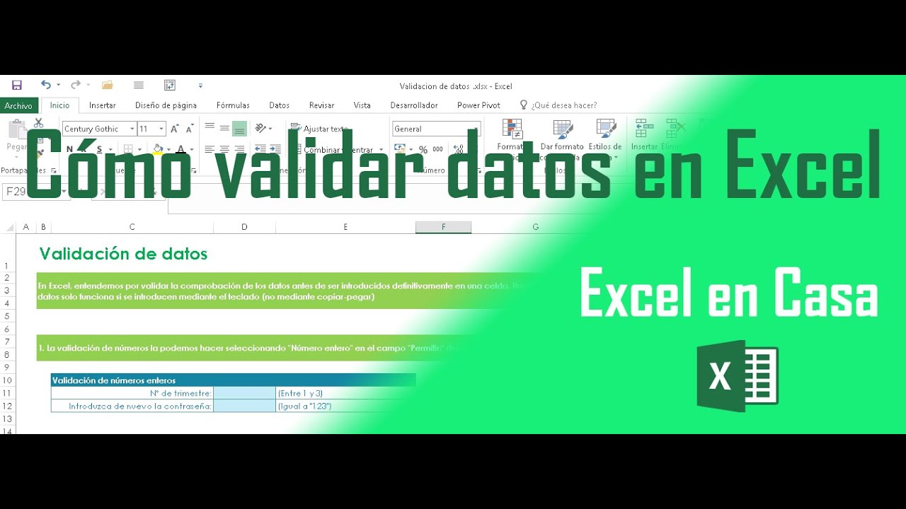 Como VALIDAR DATOS en Excel - YouTube