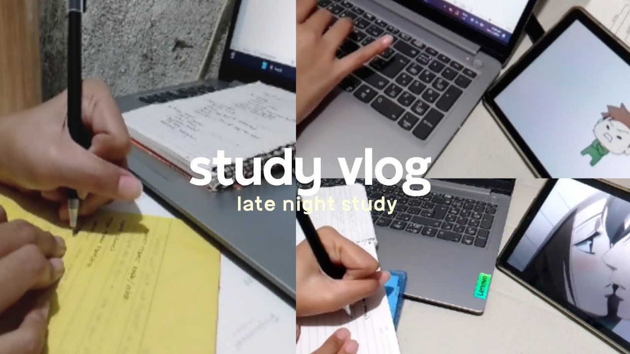 late night study vlog: study with me, journal | STUDY VLOG - YouTube