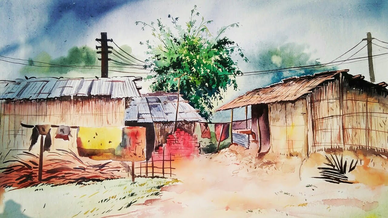 Outdoors Watercolor painting - YouTube