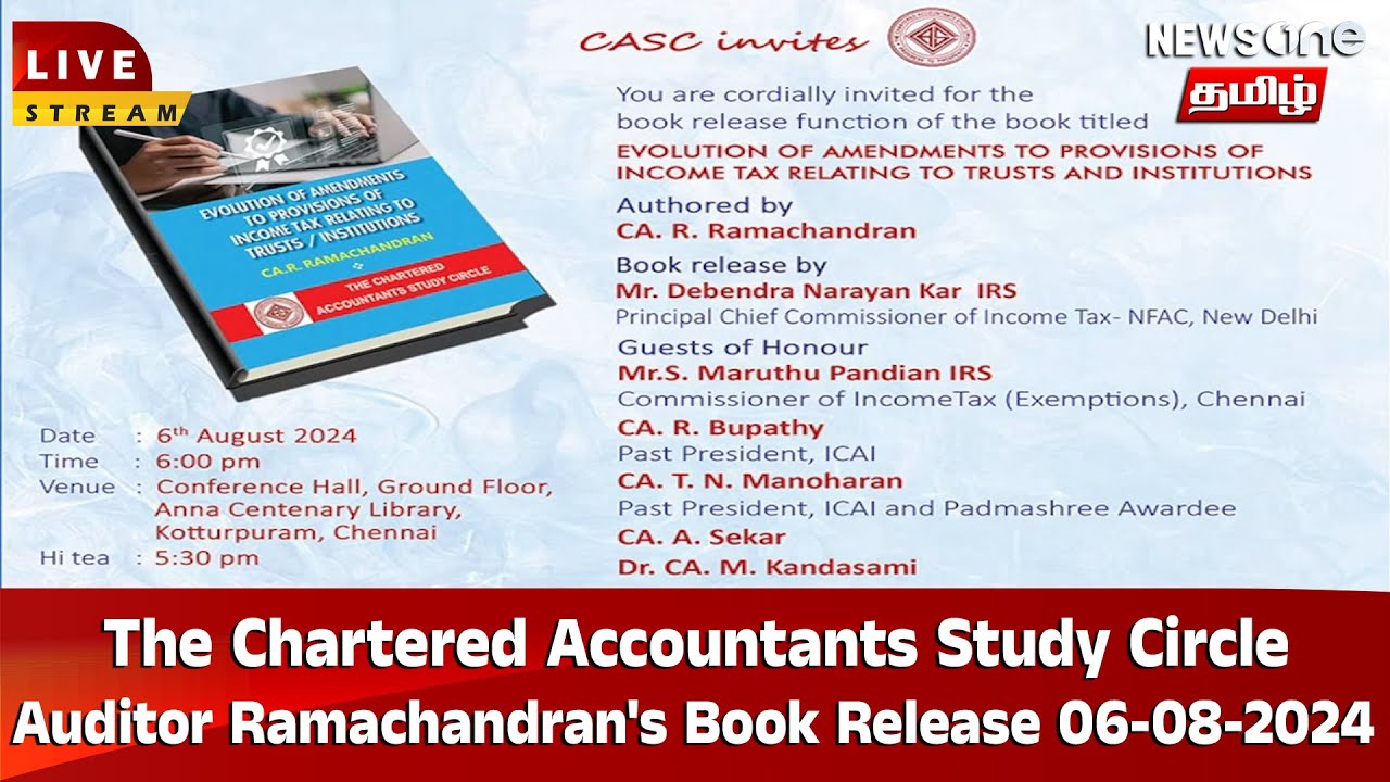 🔴 LIVE : The Chartered Accountants Study Circle Auditor Ramachandran's ...