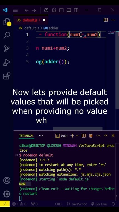 Default Parameters In Javascript Youtube
