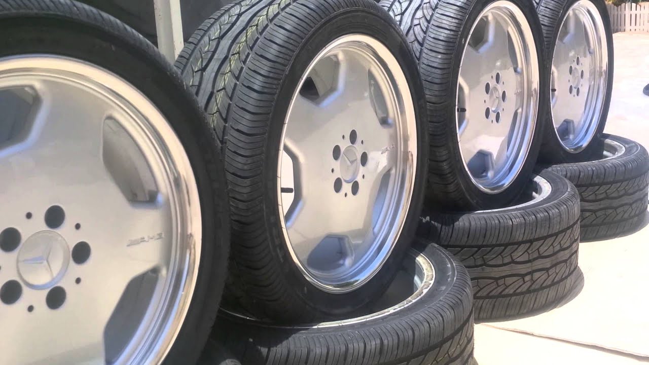 Two Sets of AMG "Mono block II" 19'' after polished and repainted - YouTube