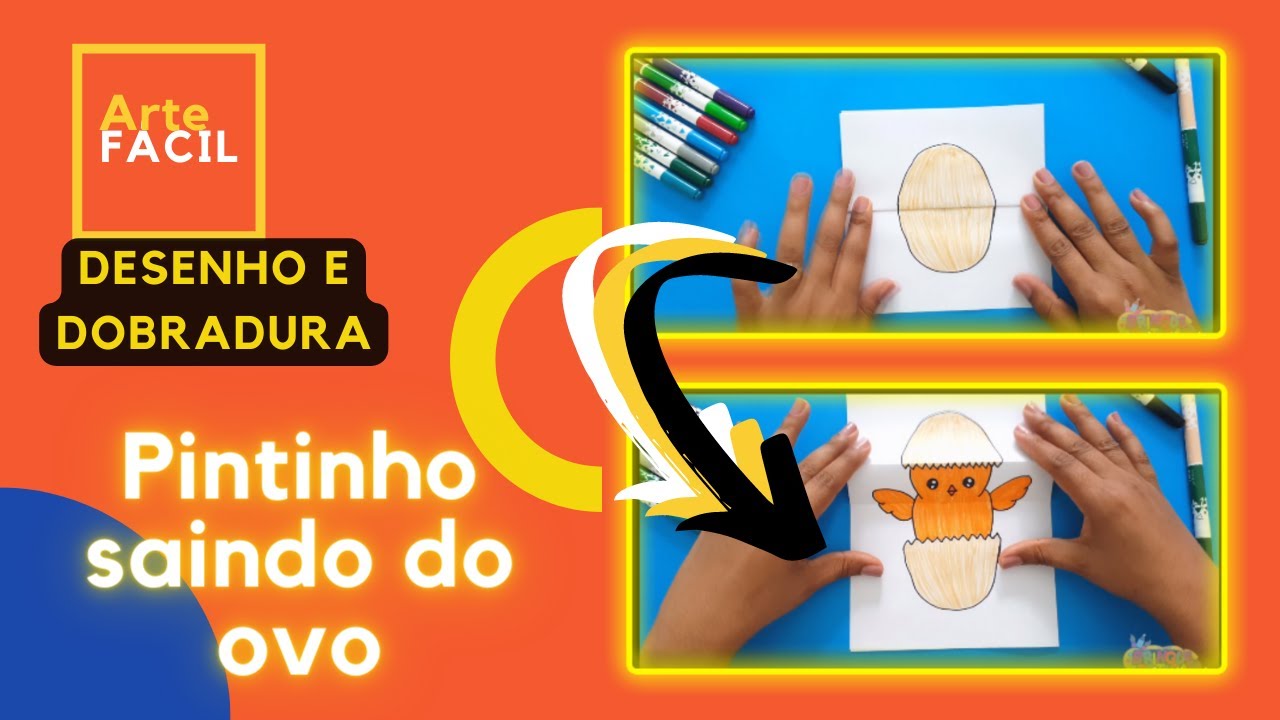 Desenho e Dobradura - Como fazer um Pintinho saindo do ovo FÁCIL! # ...