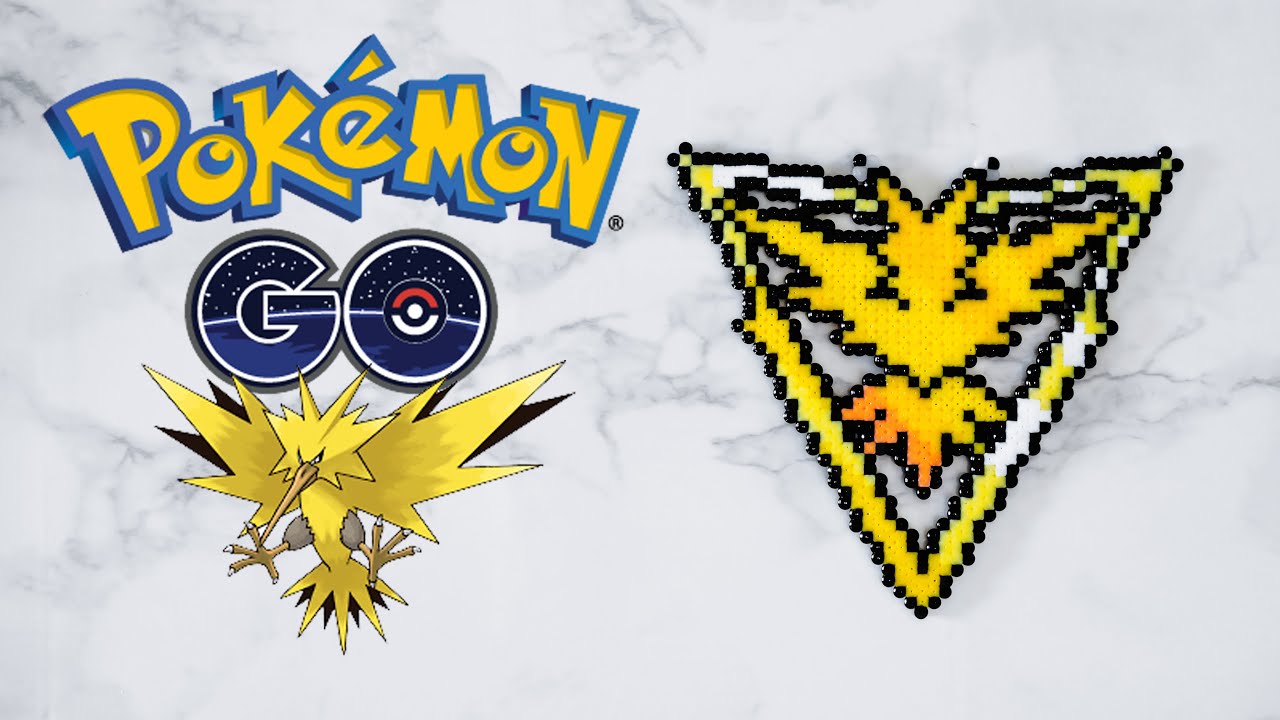 Making Pokemon GO Team Instinct Zapdos (Hama/Perler/Artkal Beads) - YouTube