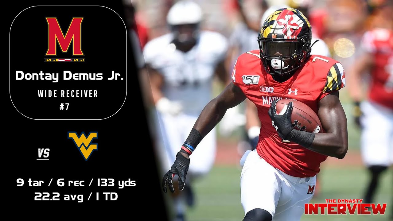 Dontay Demus Jr. - Maryland WR #7 vs West Virginia (2021) - YouTube
