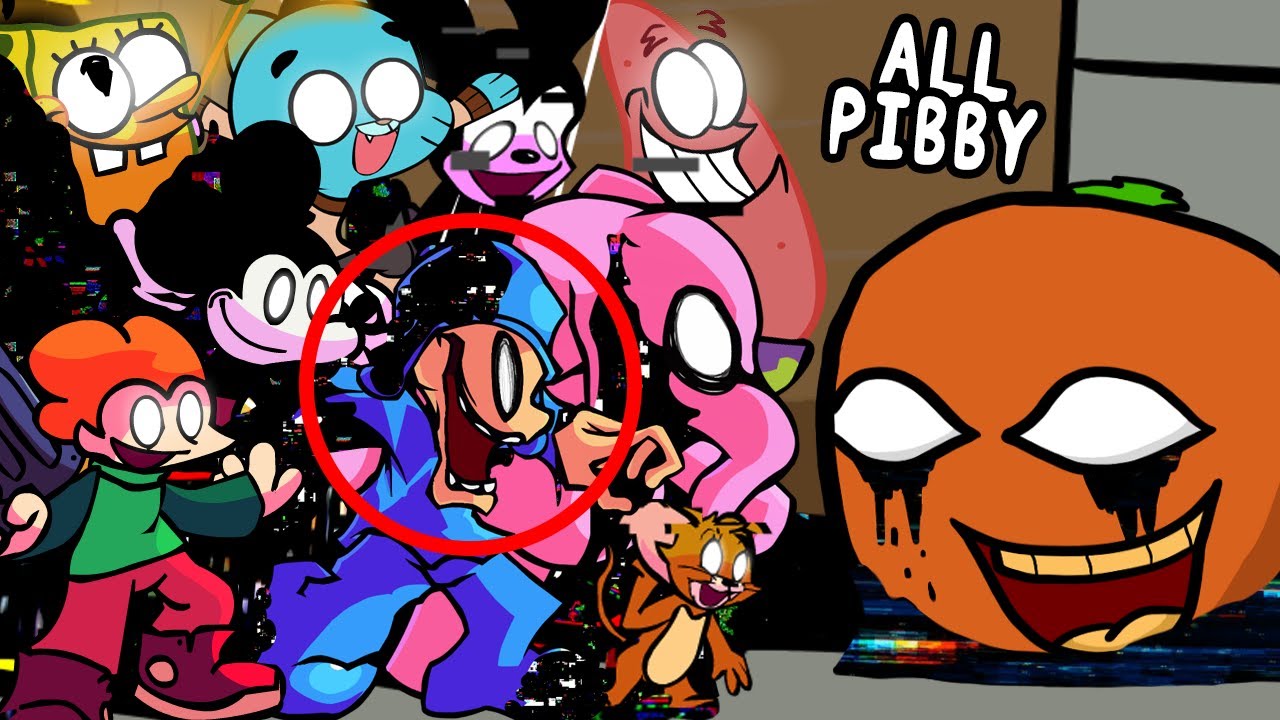 FNF Sliced But ALL PIBBY Everyone Sings it (Corrupted Annoying Orange ...