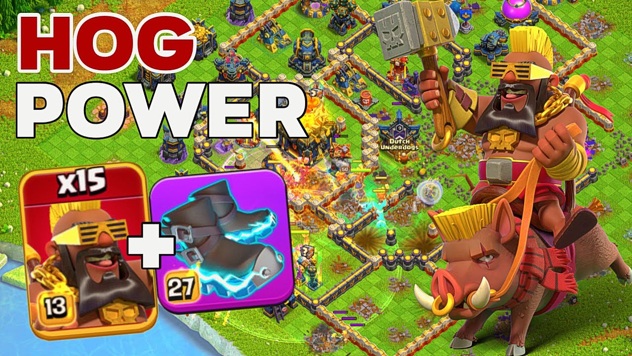 TH17 Sui Hero Super Hog Rider Smash Legend League Bases! Clash of Clans ...