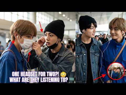 SHOCKING! Why Did Taehyung Share One Headset with Jungkook at the Airport? Fans Emotional?