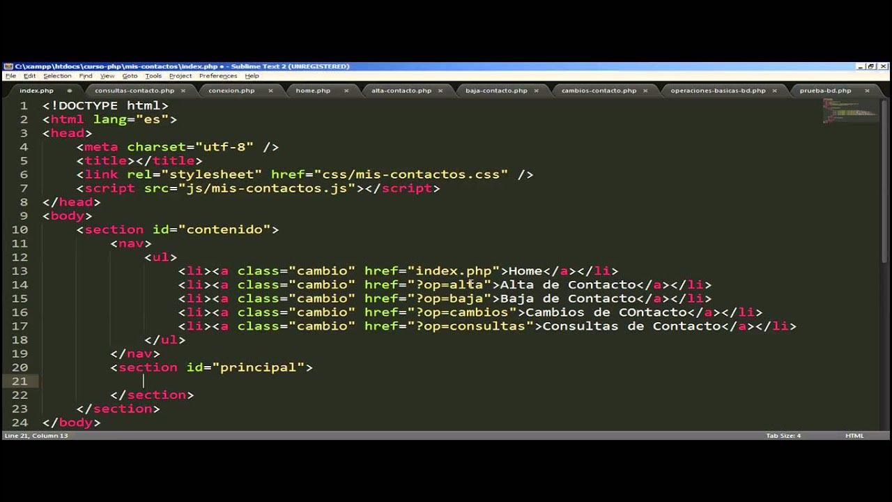 CURSO PRACTICO DE PHP Parte 11 / Aplicación Web PHP-MySQL con HTML5 parte1 - YouTube