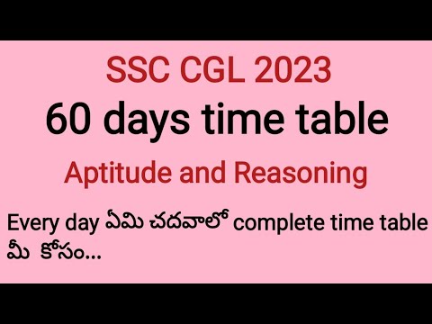 60 days time table for ssc cgl in telugu | best time table for ssc cgl ...