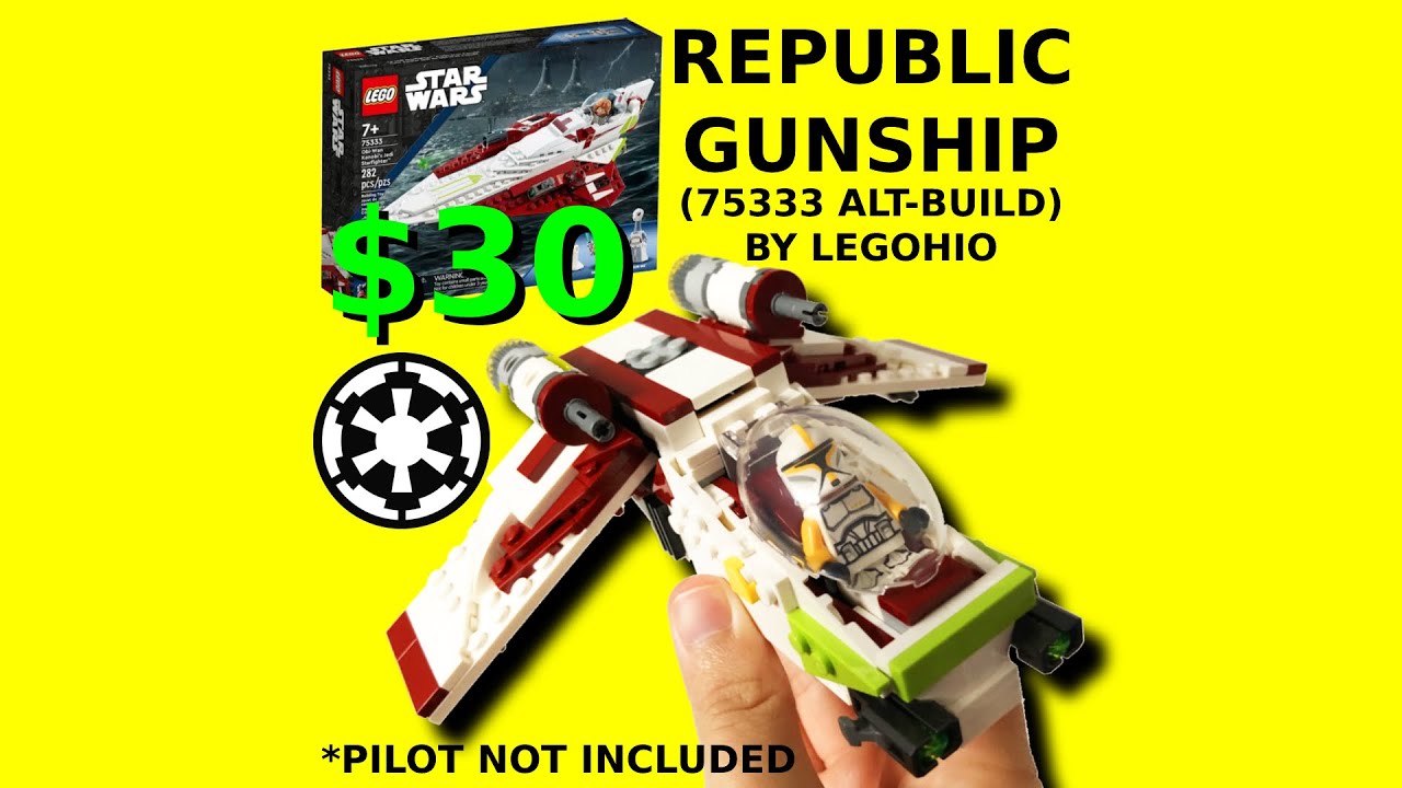 LEGO Republic Gunship (75333 Alternate Build) By LEGOhio - YouTube