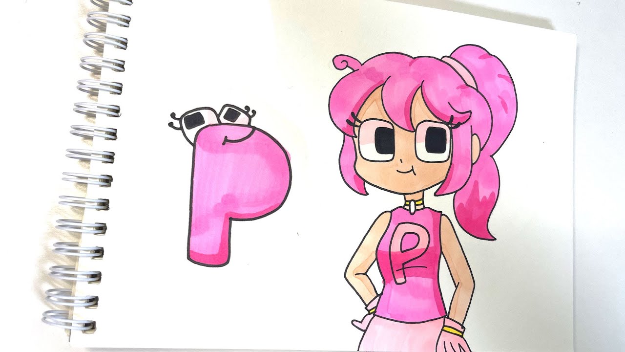 drawing Alphabet Lore humanized P 알파벳로어 P 사람버전 손그림 그리기 - YouTube
