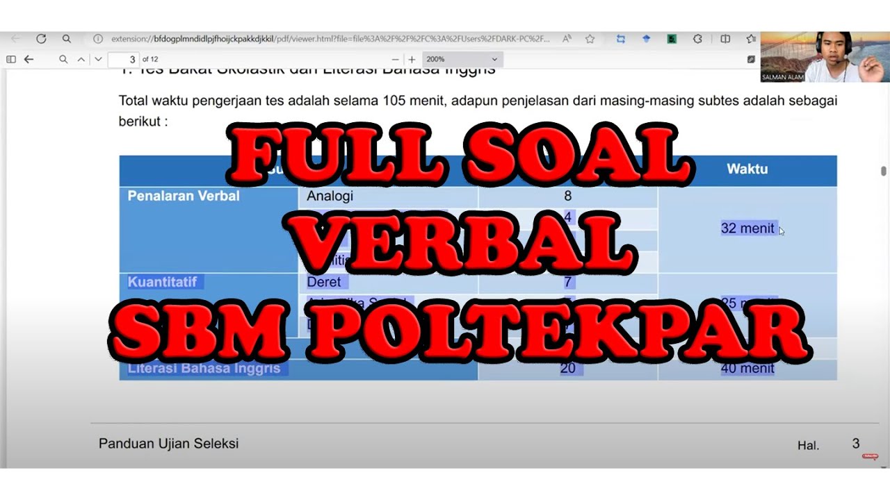 SOAL FULL TES BAKAT SKOLASTIK SUB TES VERBAL (Analogi, Pemahaman Wacana ...