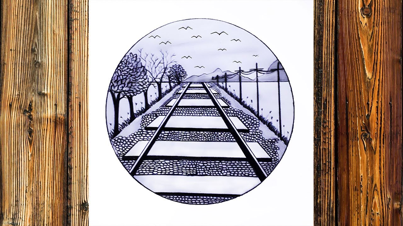 How to draw a nice picture of rail?//Art by Medha\\Medha drawing ...