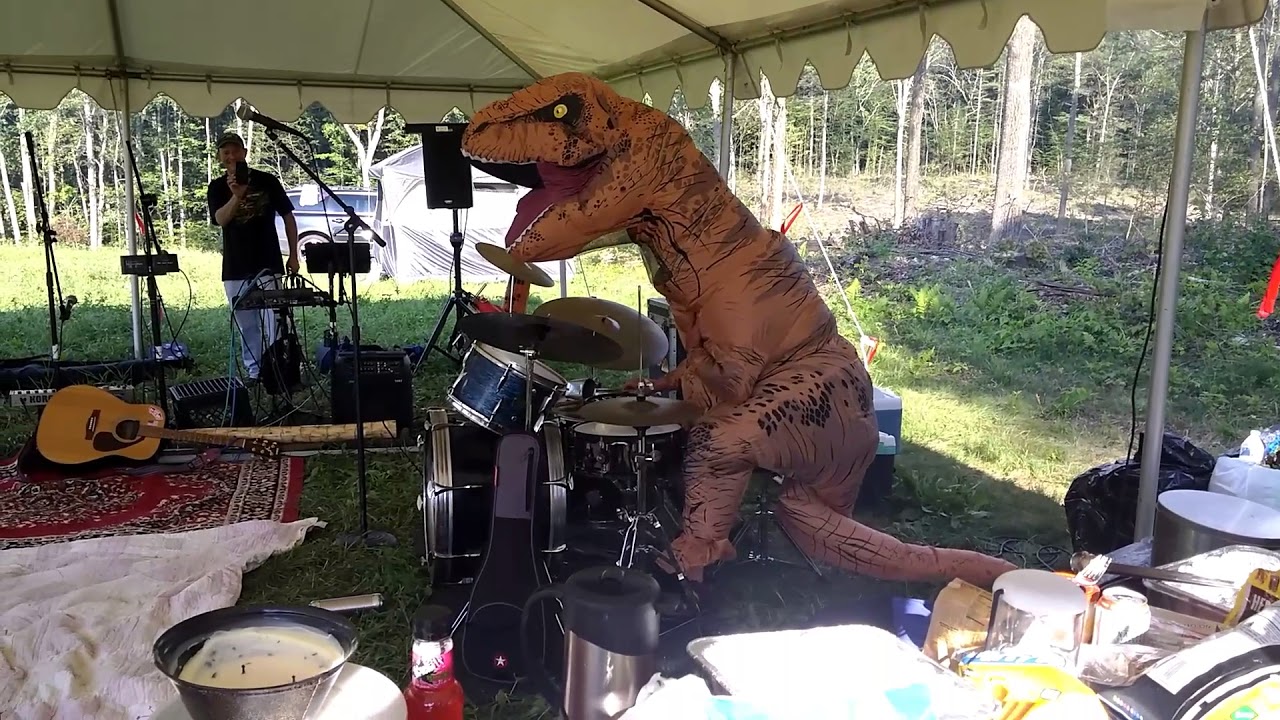 T-Rex on the drums - YouTube