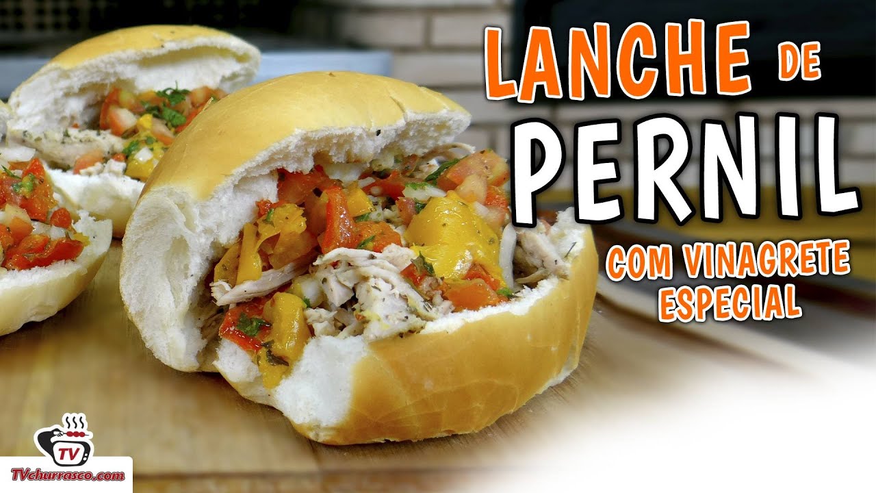 Como Fazer Lanche de Pernil com Vinagrete Especial - Tv Churrasco - YouTube