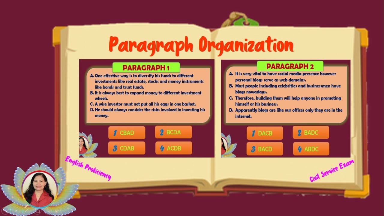 Paragraph Organization (Civil Service Exam and English Proficiency Test ...