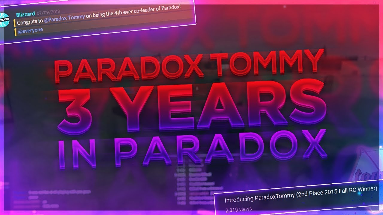 Paradox Tommy - 3 Years in Paradox Sniping - YouTube