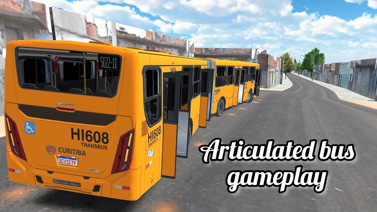 Long articulated bus driving in narrow road gameplay. - YouTube