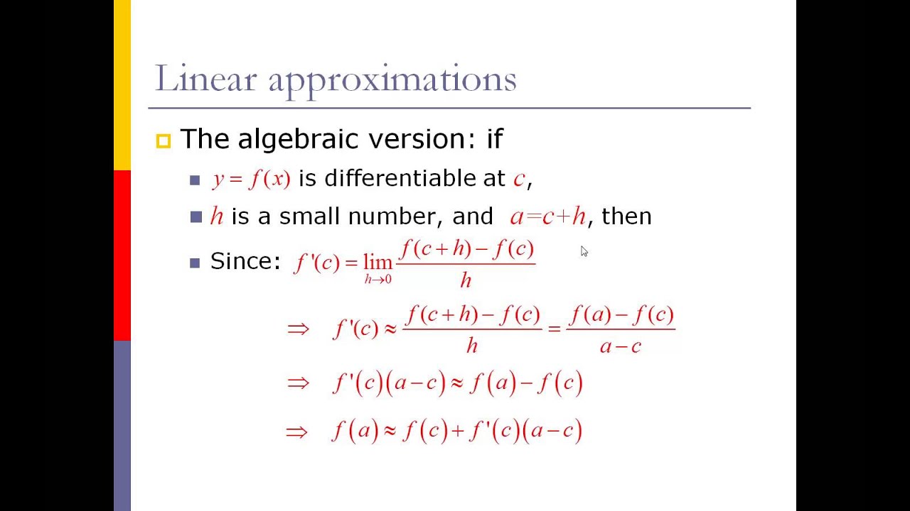 Linear Approximations Youtube
