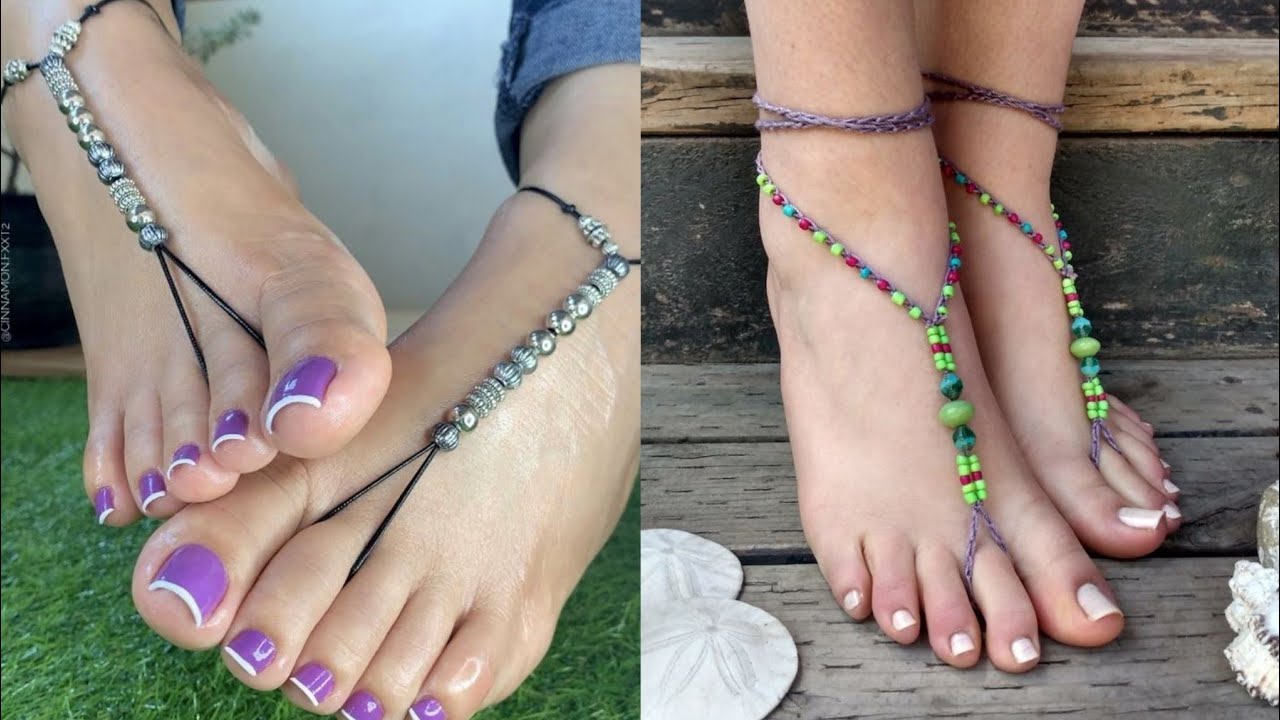 Inspiring and creative nail art with simplest prettiest toe rings ...
