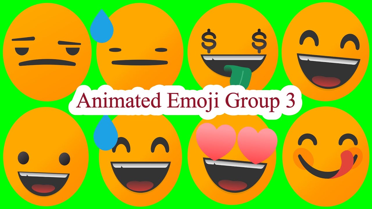 Green Screen Animated Emoji Pack collection Group 3 - YouTube