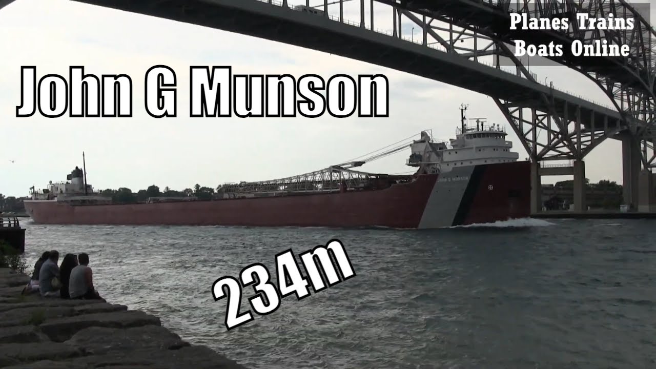 John G Munson 768 Foot Bulk Carrier Cargo Ship In Great Lakes - YouTube