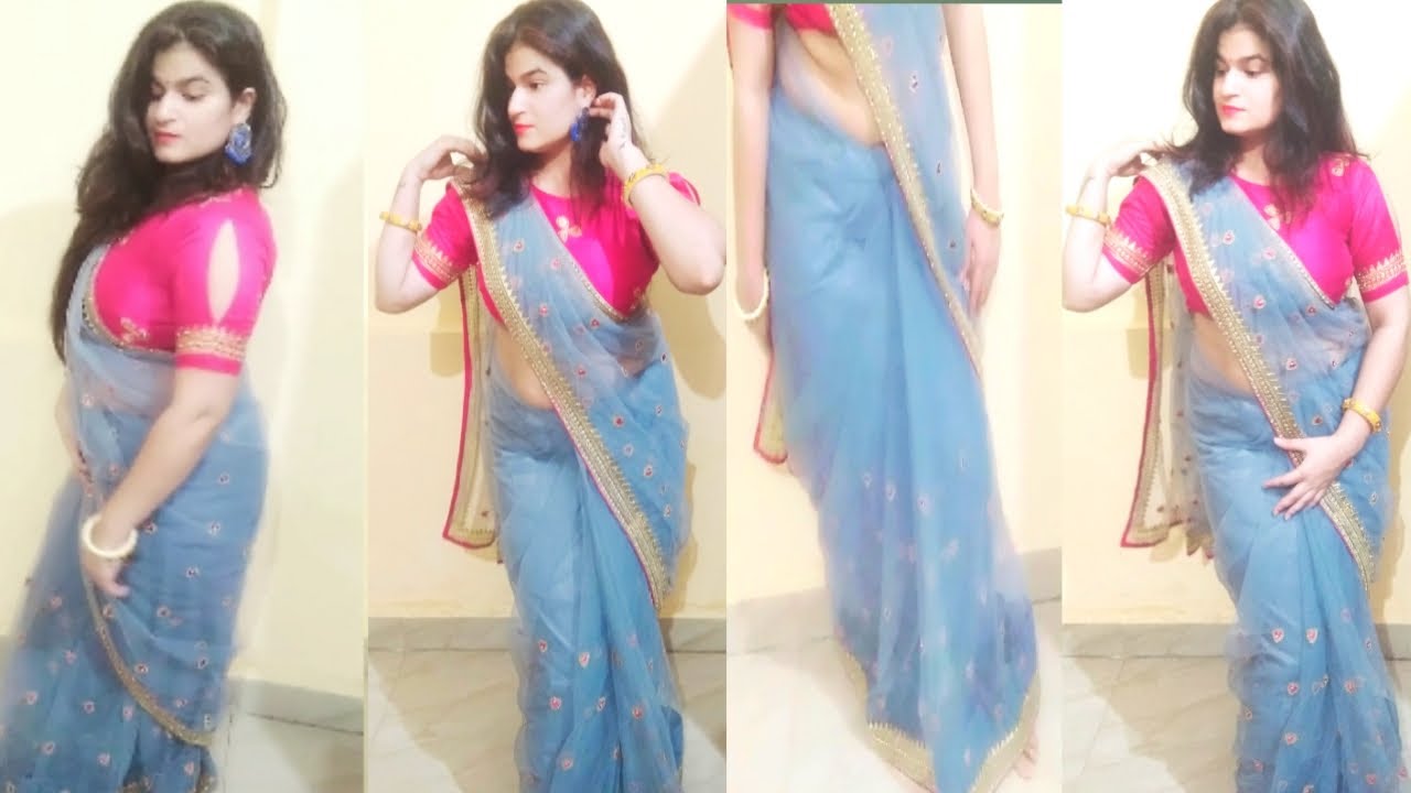 How to drap net saree perfectly || Net saree draping with perfect ...