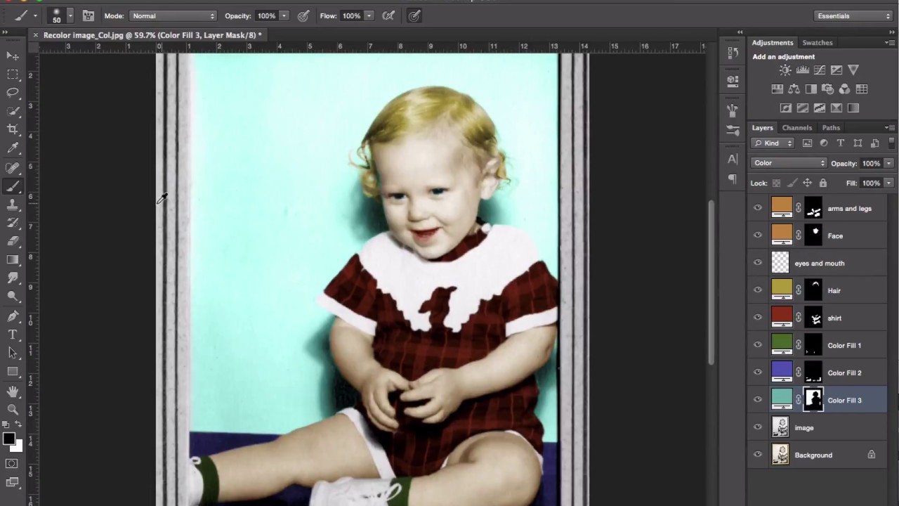 Colorizing Photos- Part 9: Coloring the background and frame - YouTube
