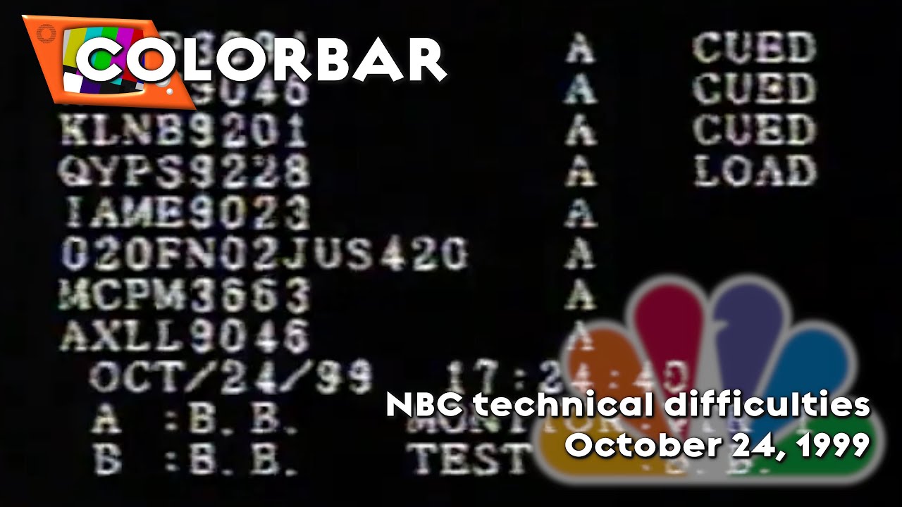 NBC technical difficulties - 10-24-1999 - YouTube