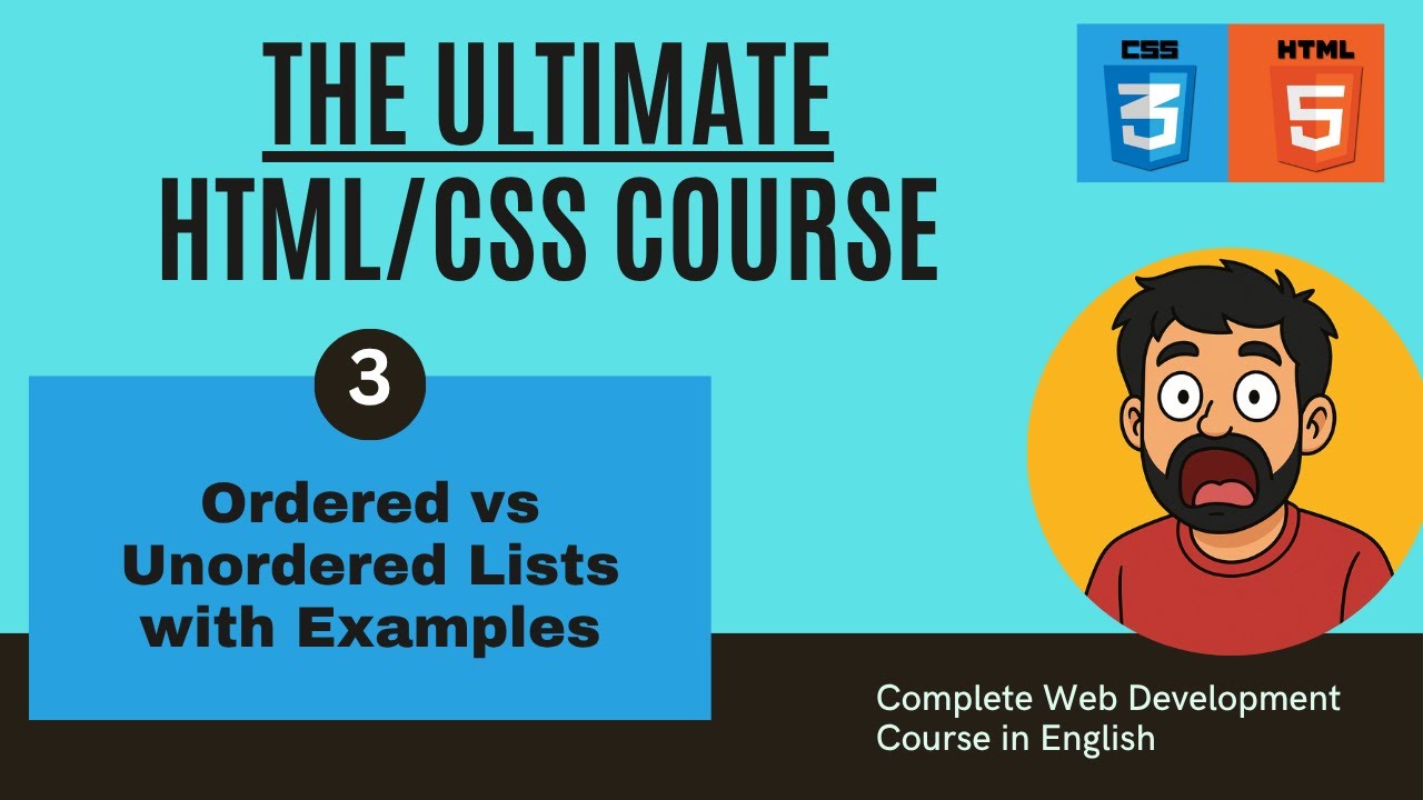 HTML Lists Explained – Ordered vs Unordered Lists with Examples - YouTube