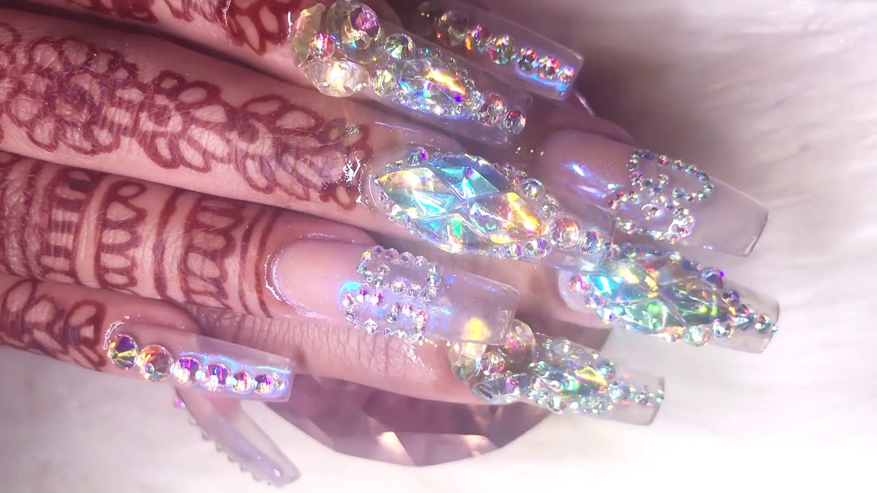 Quick & Detailed Bling Nails Application Tutorial - YouTube