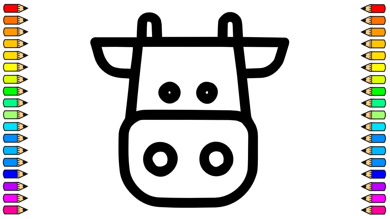 Cómo dibujar una VACA DE FRENTE / Dibujo de VACA DE FRENTE paso a paso ...
