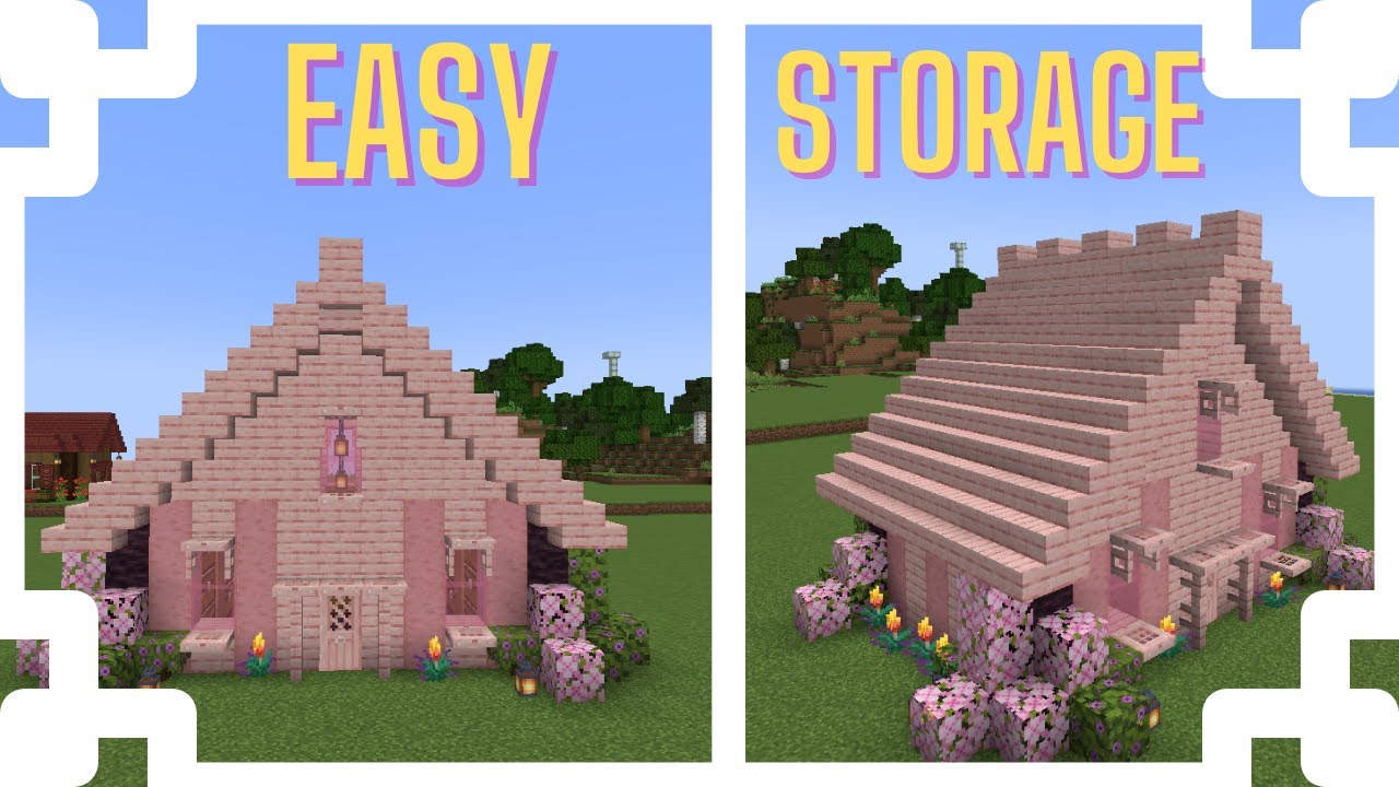 How To Build A Cherry Blossom Storage Building House | Minecraft ...