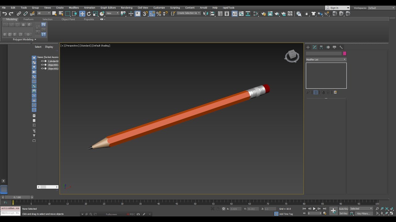 pencil modeling #turbosmooth [ Tutorial ] - YouTube