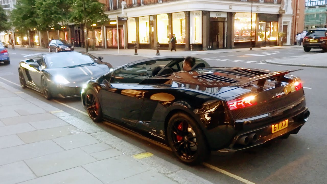 EPIC Lamborghini Perfomante Rev Battle in London! LOUD Revs + FAST ...