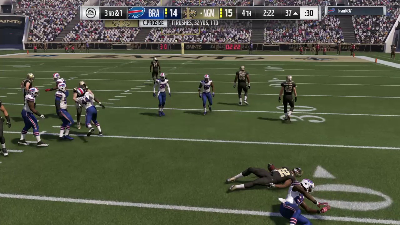 Madden NFL 17 Superb Run Block H2H - YouTube