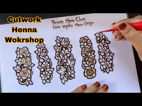 Advance Henna Classes | Learn different Beautiful Negative Filled Henna Designs | cutwork Henna