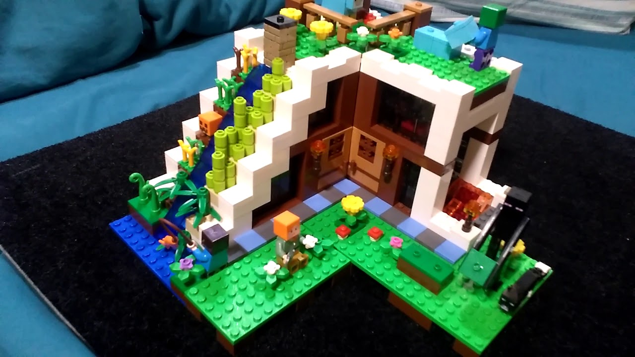 LEGO Minecraft waterfall base 21134 enhancement - YouTube