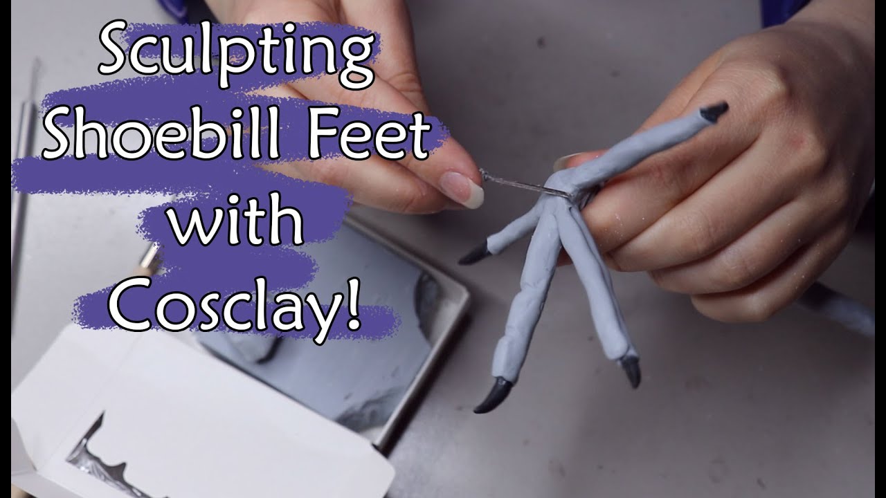 Sculpting shoebill feet with Cosclay! - YouTube