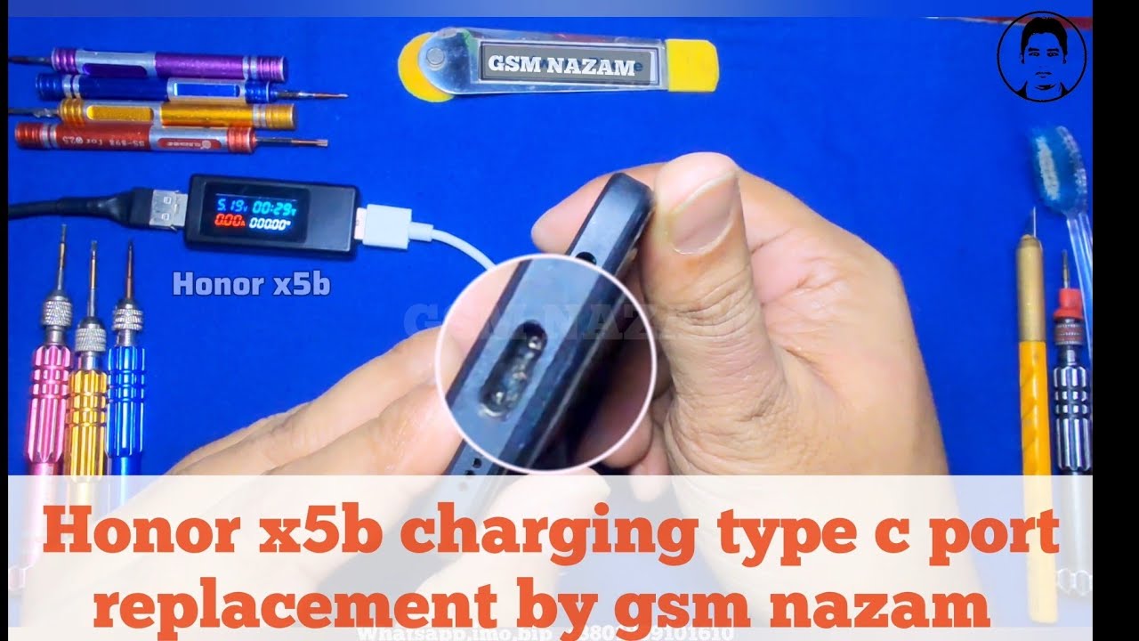 How To Replace Honor x5b Charging Type c Port 18 Pin By gsm nazam - YouTube