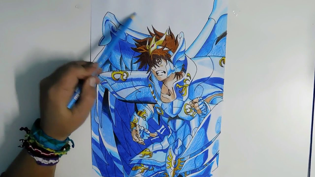 speed drawing tenma de pegaso vs ades ( COLABORACION ) - YouTube